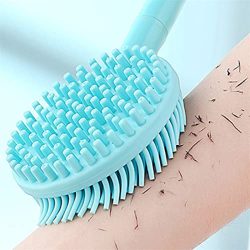 TBMAKE Body Brushes Multifunctional Silicone Brush Body Bath Shower Brush Back Massage Exfoliation Wisp Body Scrub Brush Long Handle Double-Sided (Color : Pink)