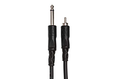 Hosa CPR-110 1/4" TS to RCA Unbalanced Interconnect Cable, 10 Feet
