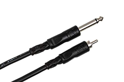 Hosa CPR-110 1/4" TS to RCA Unbalanced Interconnect Cable, 10 Feet