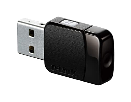 D-Link USB WiFi Adapter AC600 Mini Wireless Internet Dual Band MU-Mimo Wi-Fi Network Desktop Laptop (DWA-171),Black