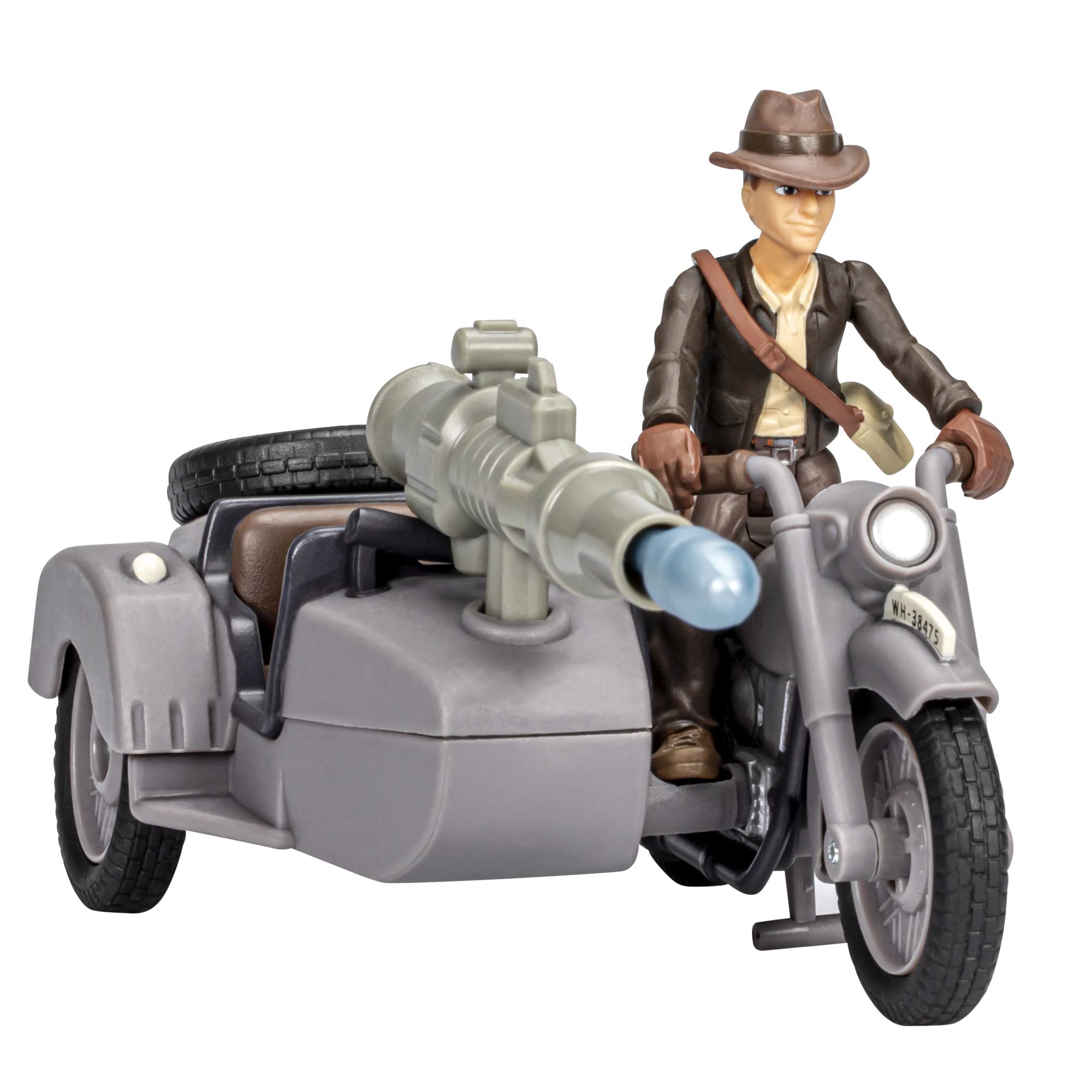 Indiana Jones Worlds of Adventure with Motorcycle and Sidecar Action Figure Set, 2.5-inch, Action Figures, Ages 4 and Up