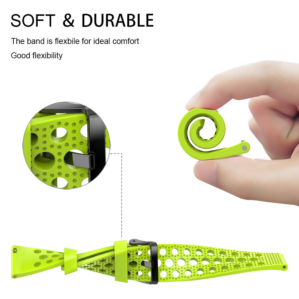 200Pcs Compatible for Huawei GT 2e Band, Blueshaw Silicone Replacement Wristbands Sport Strap with Metal Buckle for Compatible with Huawei GT2e 46mm Smartwatch (Green)