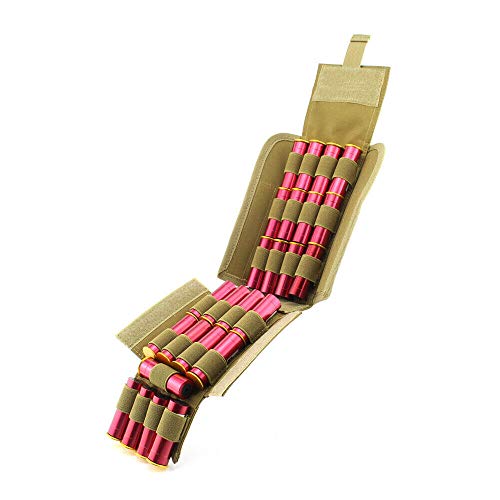 ALEONE Molle 25 Round 12 Gauge Shells Shotgun Reload Magazine Pouch Shotgun Ammo Pouch (Tan)