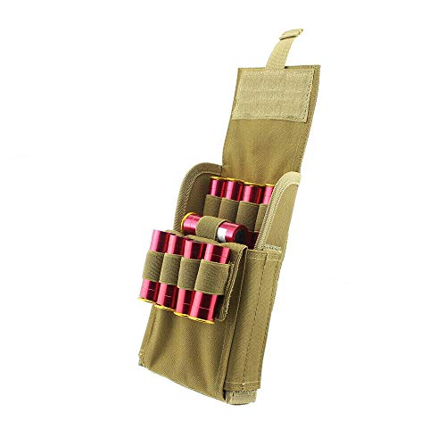 ALEONE Molle 25 Round 12 Gauge Shells Shotgun Reload Magazine Pouch Shotgun Ammo Pouch (Tan)