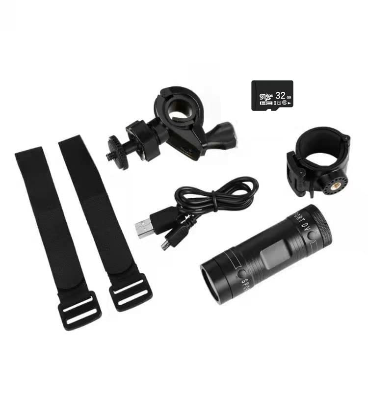 Wzquisite Motorcycle Helmet Camera, Bike Video Camera- 1080p Sports Action Camera 120° Wide Angle Camcorder Waterproof with Handle Brackect,32G SD Card