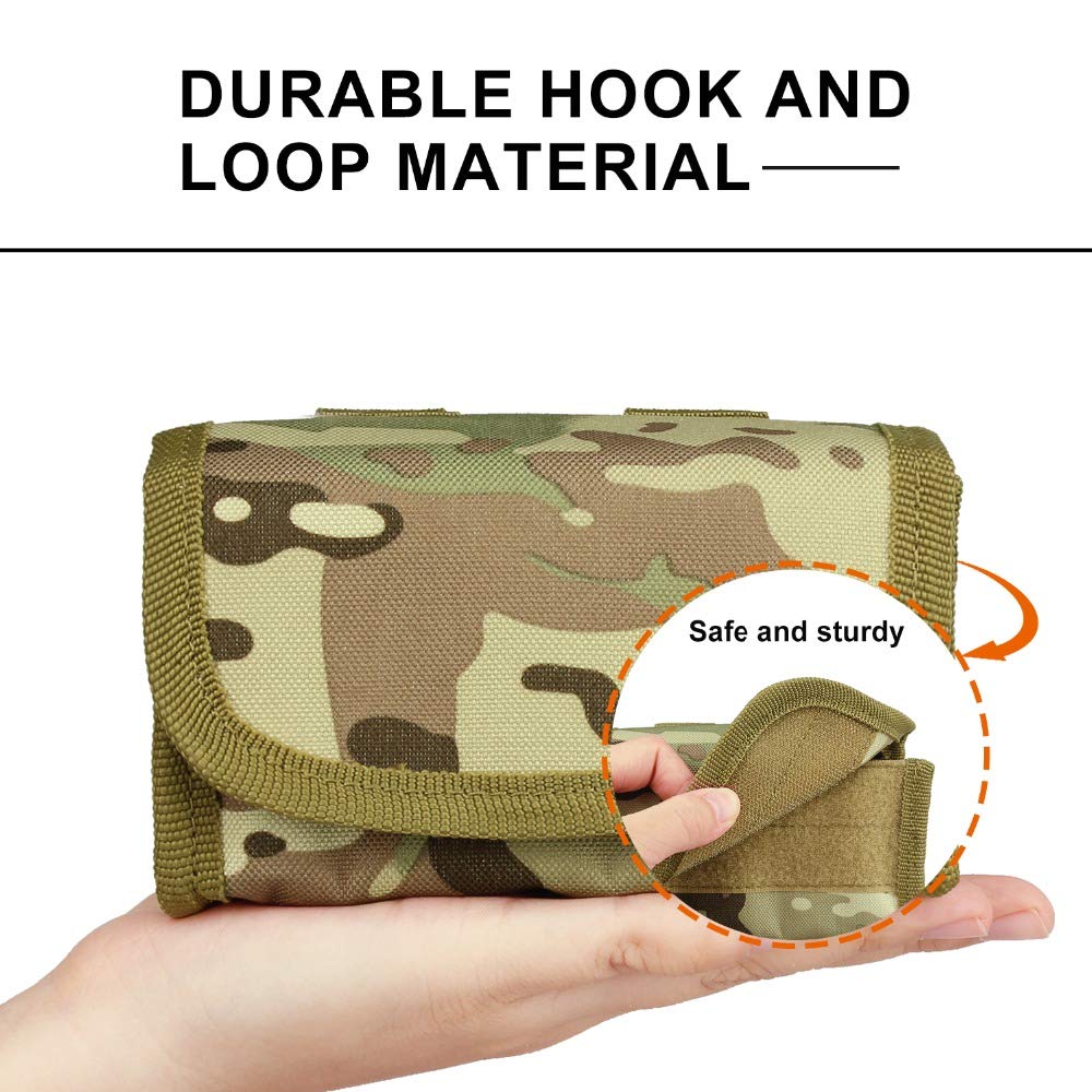 Gexgune Tactical 10 Rounds Shotshell Reload Holder Molle Pouch for 12 Gauge/20G Magazine Ammo Round Cartridge Holder Tactical Pouch