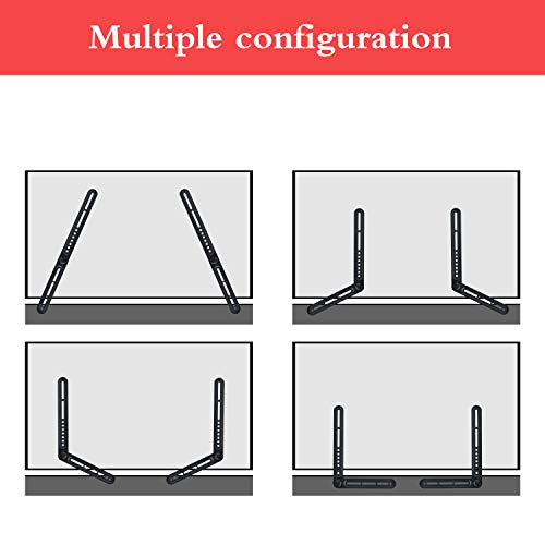 Dynavista Soundbar Mount Sound Bar TV Bracket for Mounting Above or Under TV, Fits 22lbs(10kg) with Adjustable Long and Short Extension Arm