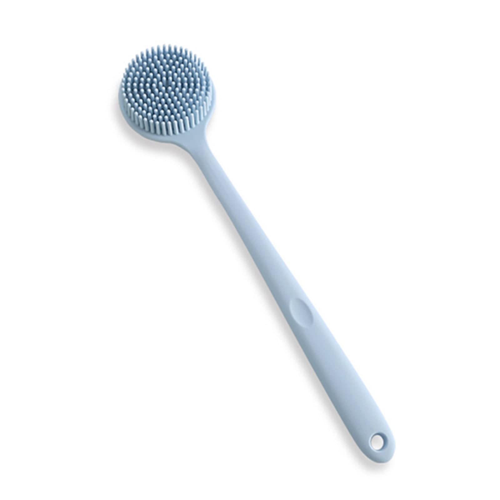 TADALU Shower Scrubber for Body Multifunctional Silicone Brush Body Long Handle Double-Sided Bath Shower Brush Back Massage Exfoliation Wisp Body Scrub Brush (Color : Blue)