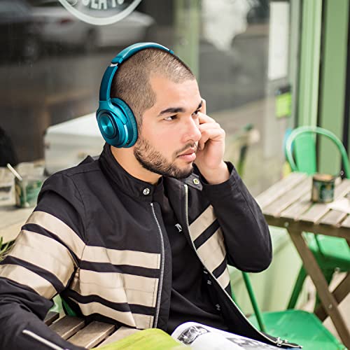 SE7 Max Active Noise Cancelling Headphones Bluetooth Headphones Wireless Headphones Over Ear Built-in Microphone Deep Bass, 30 Hours for Travel/Work/TV/Computer/Cellphone - Green