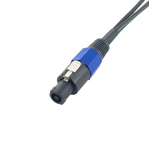 WJSTN speakon splitter Cable ,1 male to 2 female speaker Break Out Cable, Speakon Male to Dual Female Adapter Cable,2Pack
