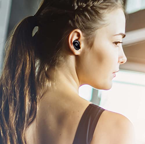 Morpheus 360 Spire True Wireless Earbuds TW1500B (Black), Noise Isolation Touch Control Light-Weight Mini Sweat Proof Waterproof Earbuds with Deep Bass