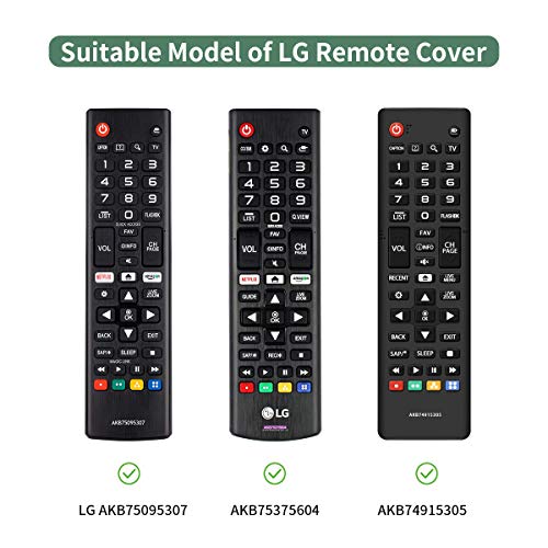 2Pack Silicone Case for LG AKB75095307 AKB75375604 AKB74915305 Remote, Alquar Shockproof Anti-Lost Remote Cover Holder Skin Sleeve Protector for LG Smart TV Remote Control (Glow Green+Blue)