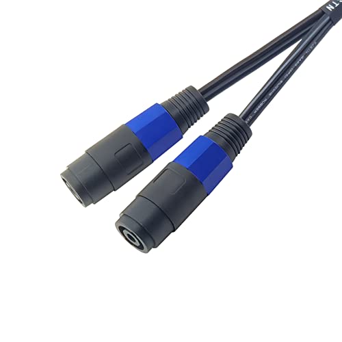 WJSTN speakon splitter Cable ,1 male to 2 female speaker Break Out Cable, Speakon Male to Dual Female Adapter Cable,2Pack