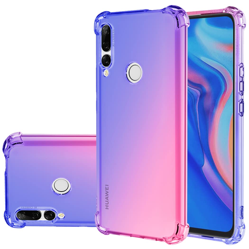 Gufuwo Case for Huawei Y9 Prime 2019/Honor 9X/P Smart Z STK-LX1 Cute Case Girls Women, Gradient Slim Anti Scratch Soft TPU Phone Cover Shockproof Protective Case for Huawei Y9 Prime 2019 (Blue/Pink)
