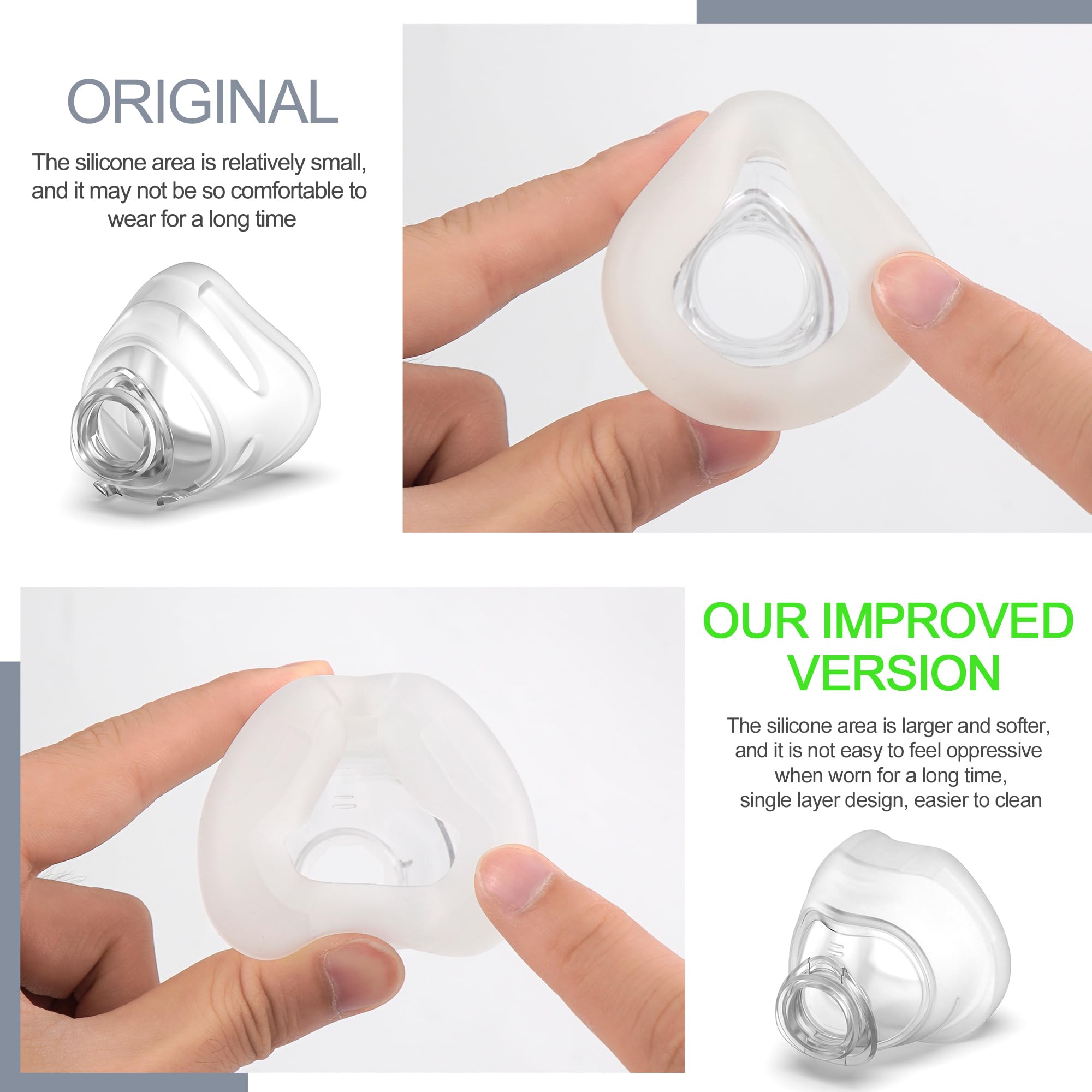 2 Packs Replacement Cushion for Wisp, Nasal Replacement Cushion for Wisp Fabric and Silicone Frame,Not Fit Dreamwisp,Great Value Supplies by Medihealer(S)