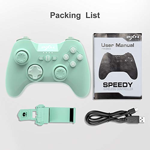 PXN 6603 MFi Controller Wireless Game Controller Portable Joystick Vibration Handle Gamepad for IPhone/IPad/IPod Touch/Apple TV (Green)
