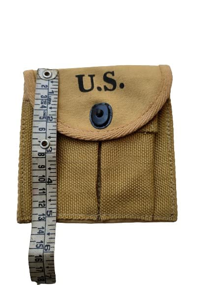 U.S WWII M1 Carbine Buttstock Ammo Ammunition Cartridge Magazine Pouch WW2 (Khaki)