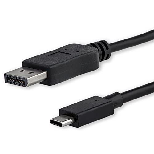 StarTech.com 6ft/1.8m USB C to DisplayPort 1.2 Cable 4K 60Hz - USB-C to DP Adapter HBR2 - USB Type-C DP Alt Mode to DP Monitor Video Cable (CDP2DPMM6B) - Limited stock, see similar item CDP2DP2MBD