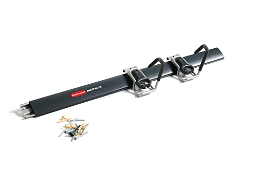Rubbermaid FastTrack Garage Storage Bike Storage Kit, 3 Piece, All in One Rail Hook Kit Organizer, Heavy Duty Organization for Home/Garage/Wall/Shed