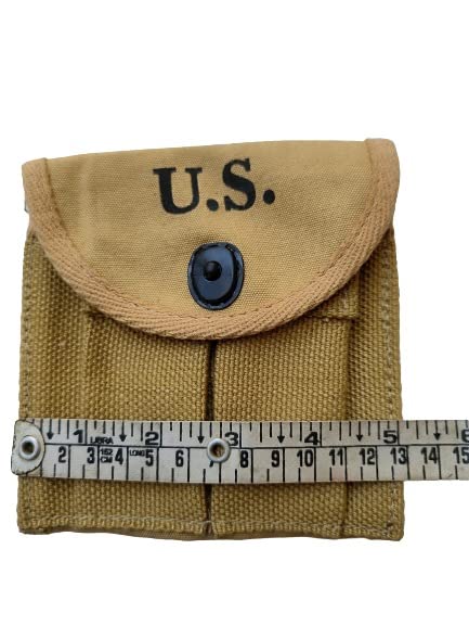 U.S WWII M1 Carbine Buttstock Ammo Ammunition Cartridge Magazine Pouch WW2 (Khaki)