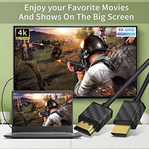 4K HDMI Cable 3ft (5 Pack), SOEYBAE HDMI 2.0 Cable Supports 4K@60Hz, 3D, 2160P, 1080P, Ethernet, HDCP 2.2, ARC, Compatible for PS5/PS4, Xbox One, HDTV