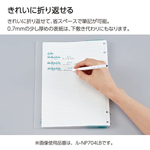 Kokuyo Campus Refillable Notebook, B5 2x2 Slim Ring Binder Notebook with Customizable Title Page, 40 Sheets Capacity. Suitable for 26 Holes Loose Leaf Paper, Pink (RU-NP704P)