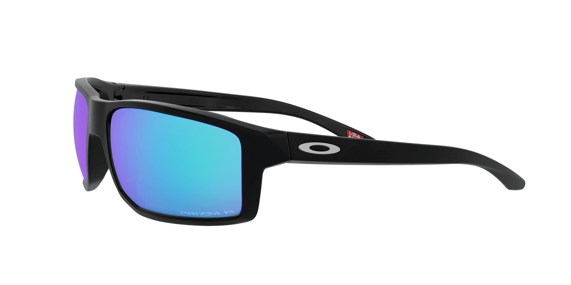 Oakley Men's OO9449 Gibston Square Sunglasses, Matte Black Silver Icon/Prizm Sapphire Iridium Polarized, 60 mm