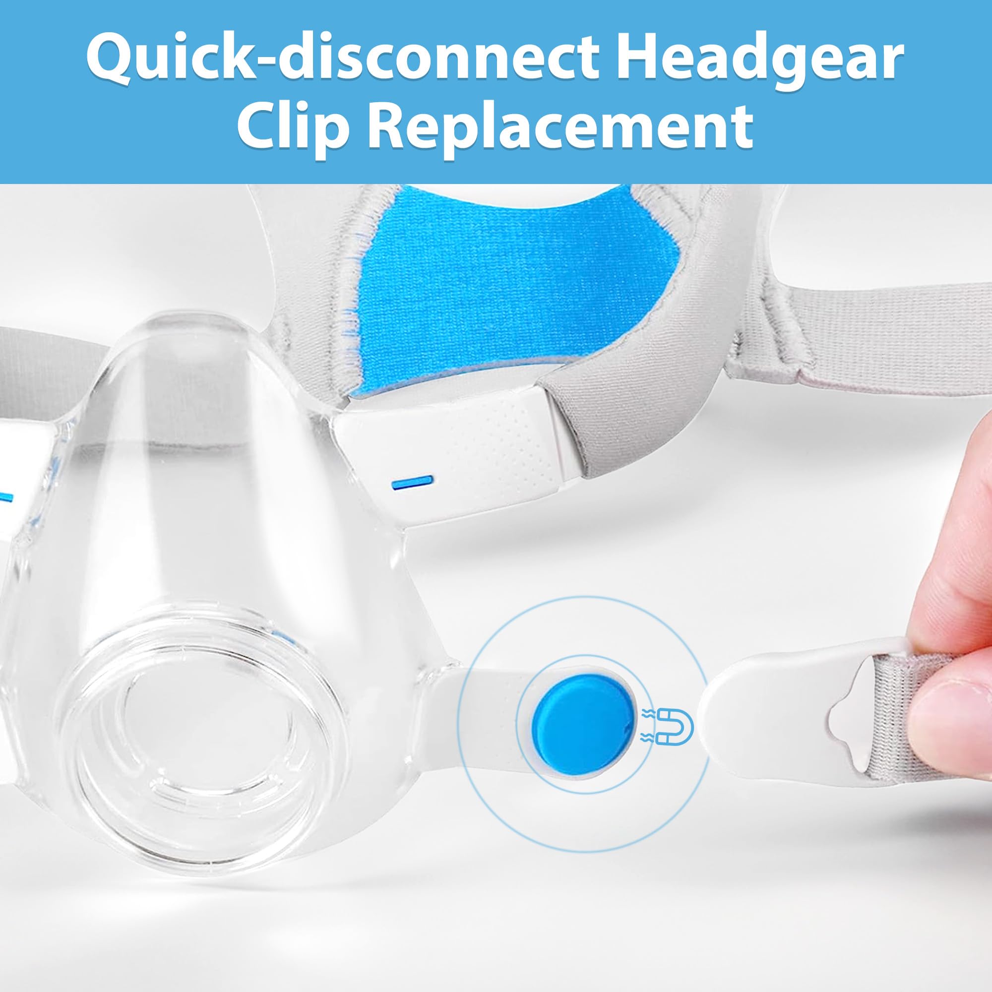 OTIWTT Headgear Clip, Magnetic Headgear Clips Compatible for AirFit AirTouch F20 F30 N20, Quick Disconnect Clips with Strong Force, 6 Pack 3 Pairs
