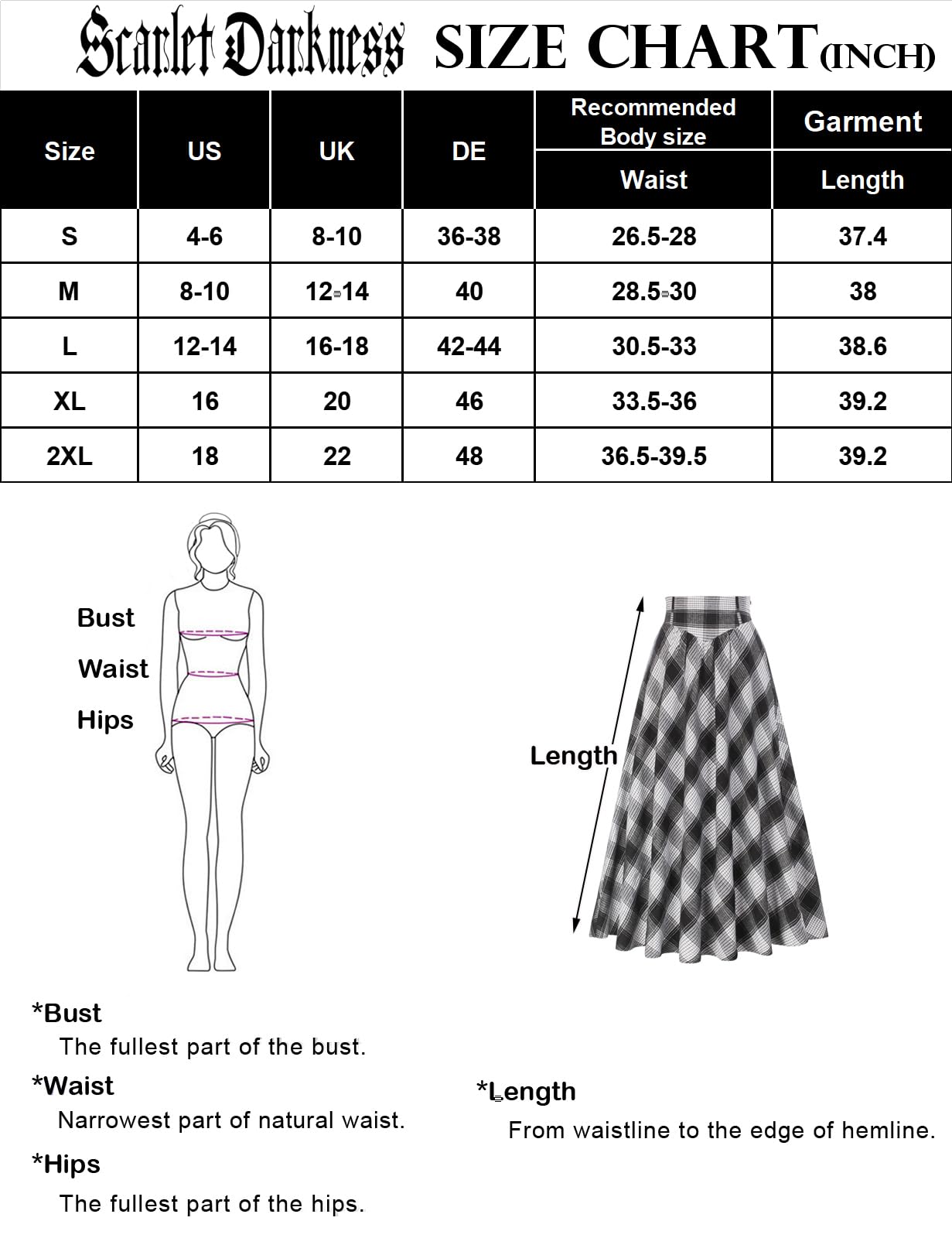 Long Plaid Skirts for Women Maxi Elastic High Waist Tartan Swing Skirt Blue S