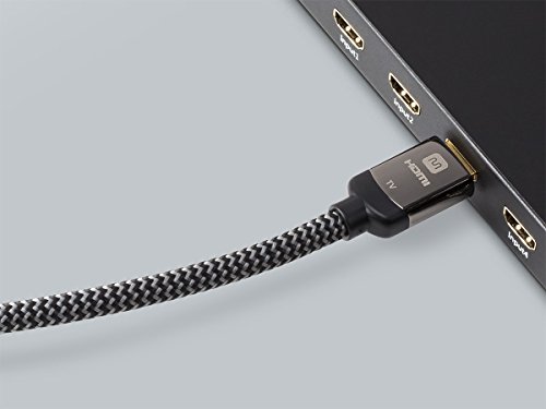 Monoprice 113755 HDMI High Speed Active Cable - 20 Feet - Gray, 4K@60Hz, 18Gbps, HDR, 28AWG, YUV, 4:4:4, CL3 - Luxe Active Series,Black