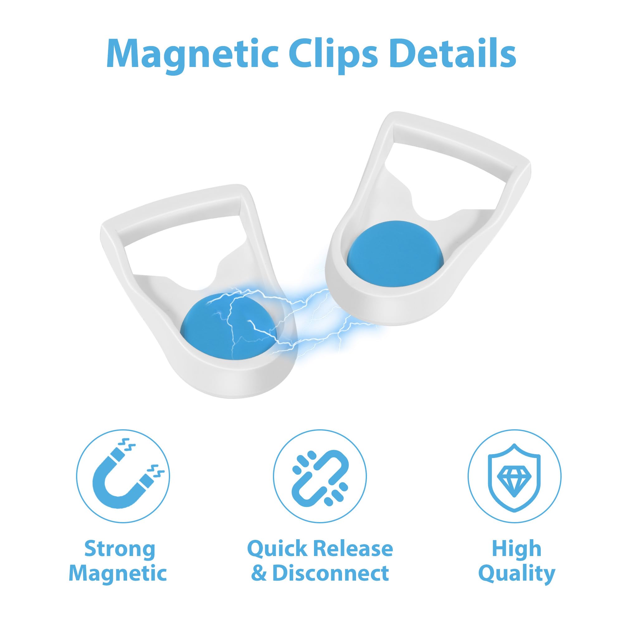 OTIWTT Headgear Clip, Magnetic Headgear Clips Compatible for AirFit AirTouch F20 F30 N20, Quick Disconnect Clips with Strong Force, 6 Pack 3 Pairs