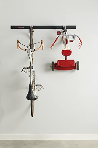Rubbermaid FastTrack Garage Storage Bike Storage Kit, 3 Piece, All in One Rail Hook Kit Organizer, Heavy Duty Organization for Home/Garage/Wall/Shed