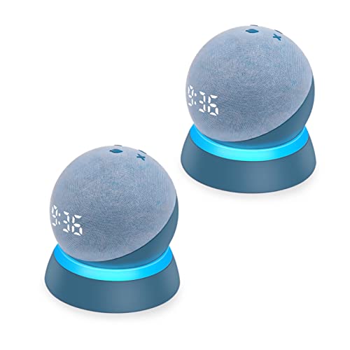 C YECEN Echo Dot 4th&5th Generation Table Stand Desktop Holder Mount for Echo Dot 4th&5th Gen, Base Bracket with Light Guide, Echo Dot Accessories with Built-in Cable Management