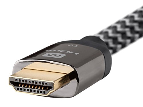 Monoprice 113755 HDMI High Speed Active Cable - 20 Feet - Gray, 4K@60Hz, 18Gbps, HDR, 28AWG, YUV, 4:4:4, CL3 - Luxe Active Series,Black