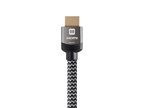 Monoprice 113755 HDMI High Speed Active Cable - 20 Feet - Gray, 4K@60Hz, 18Gbps, HDR, 28AWG, YUV, 4:4:4, CL3 - Luxe Active Series,Black