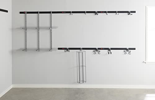 Rubbermaid FastTrack Garage Storage Bike Storage Kit, 3 Piece, All in One Rail Hook Kit Organizer, Heavy Duty Organization for Home/Garage/Wall/Shed