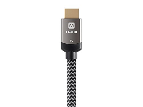 Monoprice 113755 HDMI High Speed Active Cable - 20 Feet - Gray, 4K@60Hz, 18Gbps, HDR, 28AWG, YUV, 4:4:4, CL3 - Luxe Active Series,Black