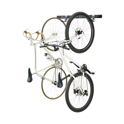 Rubbermaid FastTrack Garage Storage Bike Storage Kit, 3 Piece, All in One Rail Hook Kit Organizer, Heavy Duty Organization for Home/Garage/Wall/Shed