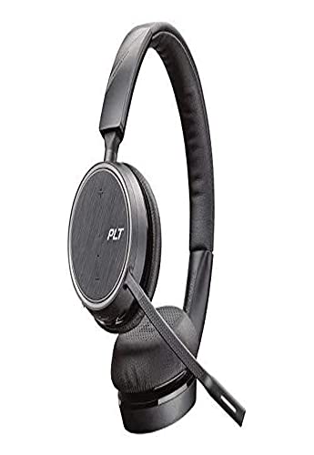 Plantronics - Voyager 4220 Office with Two-Way Base USB-A (Poly) - Bluetooth Dual-Ear (Stereo) Headset - Connect to PC, Mac, & Desk Phone-Noise Canceling-Works with Teams (Certified), Zoom & more