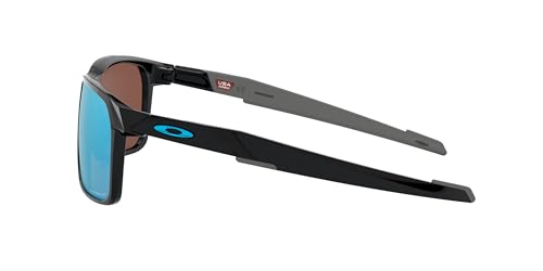 Oakley Men's Oo9460 Portal X Rectangular Sunglasses, Polished Black/Prizm Deep Water Polarized, 59 mm