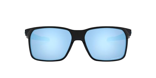 Oakley Men's Oo9460 Portal X Rectangular Sunglasses, Polished Black/Prizm Deep Water Polarized, 59 mm
