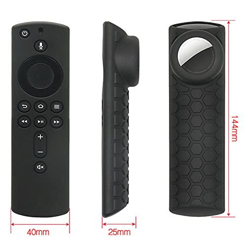 [2 Pack] Fir-Stick Remote Cover Case with Airtag Holder (Glow in The Dark) Compatible with Fir TV Stick 4K,Tracker Cover for Tile Sticker 2020 and Airtag 2021 (Green & Sky Blue)