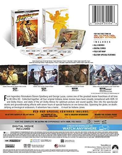 Indiana Jones 4-Movie Collection Limited Edition Steelbook [4K UHD + Digital Copy]