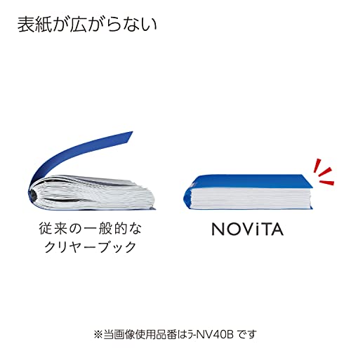 Kokuyo Novita α, Expandable File Clear Book, Display Book, Presentation Binder with Plastic Sleeves 40-Pocket Bound, Presentation Book Art Portfolio Folder, A4-S, Purple, Japan Import (RA-NV40V)