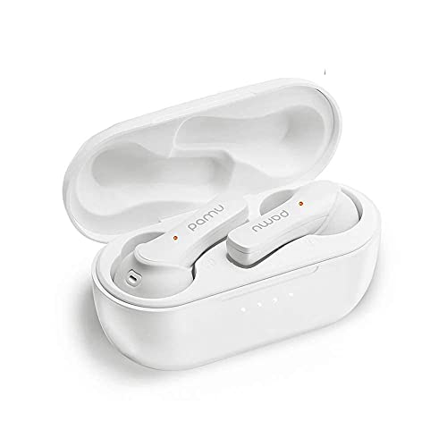 Padmate Bluetooth Headphones True Wireless Earbuds with 4 Mics CVC8.0 Noise Cancelling Earphones with Charging Case in-Ear Headset Touch Control Sport TWS 30H Playback Waterproof IPX6 Pamu T6C White