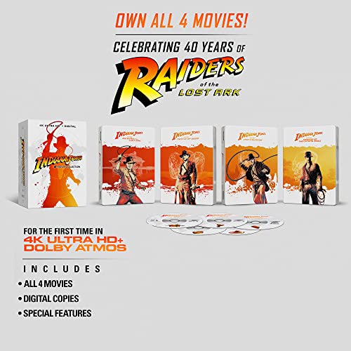 Indiana Jones 4-Movie Collection Limited Edition Steelbook [4K UHD + Digital Copy]