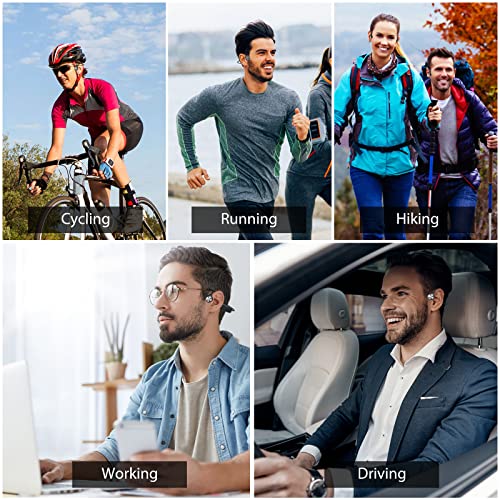 Pinetree Bone Conduction Headphones Bluetooth Sports Open Ear Headphones Wireless, Lightweight Sweat-Proof Running Headset with Mic Built-in Earbuds Free for Hiking, Cycling, Driving
