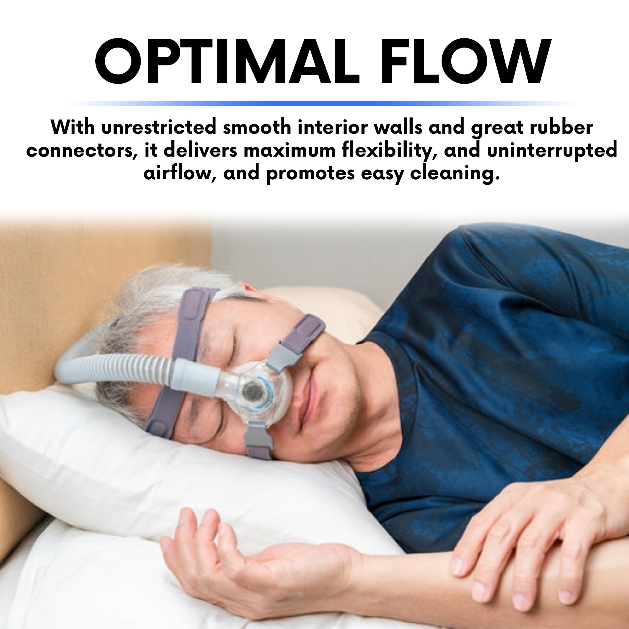 BISTRAS Made in USA - 8 Foot Universal CPAP Tubing - Compatible with All Major CPAP, BiPAP and Most Machines (1 Pack)