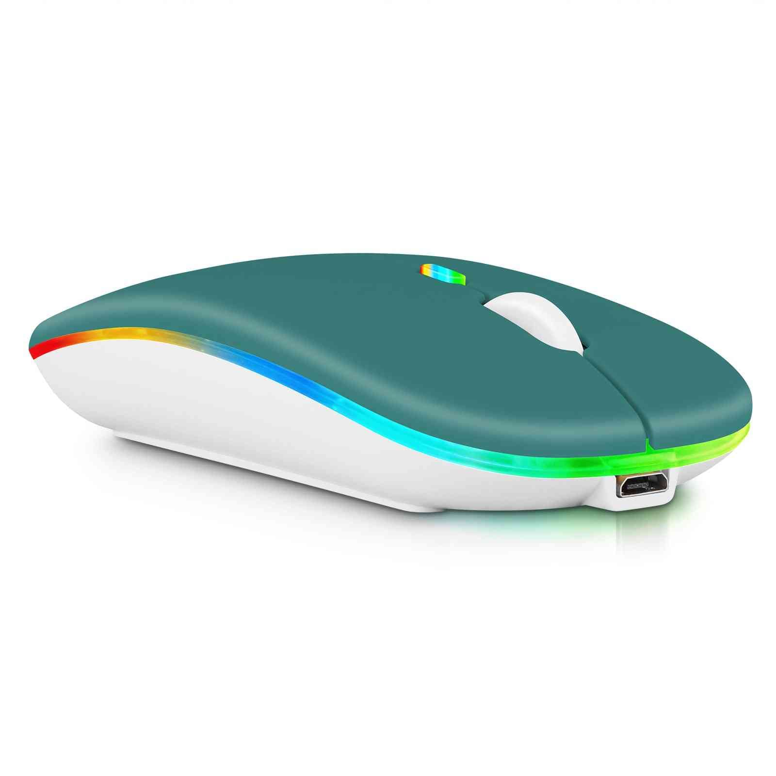 UrbanX Bluetooth Rechargeable Mouse for Dell Inspiron 3000 Series Laptop Bluetooth Wireless Mouse Designed for Laptop/PC/Mac/iPad pro/Computer/Tablet/Android RGB LED Deep Green