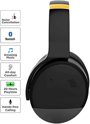 Funsmile Active Noise Cancelling Headphones Bluetooth Headphones Wireless Headphones Over Ear Built-in Microphone Deep Bass, 30 Hours for Travel/Work/TV/Computer/Cellphone - Gold